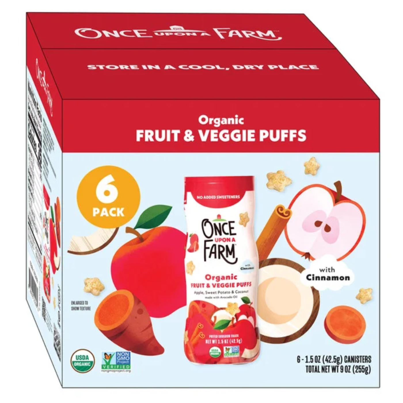 Once Upon A Farm Puffs Organic Fruit & Veggie 1.5 oz, 6-count – Zornits