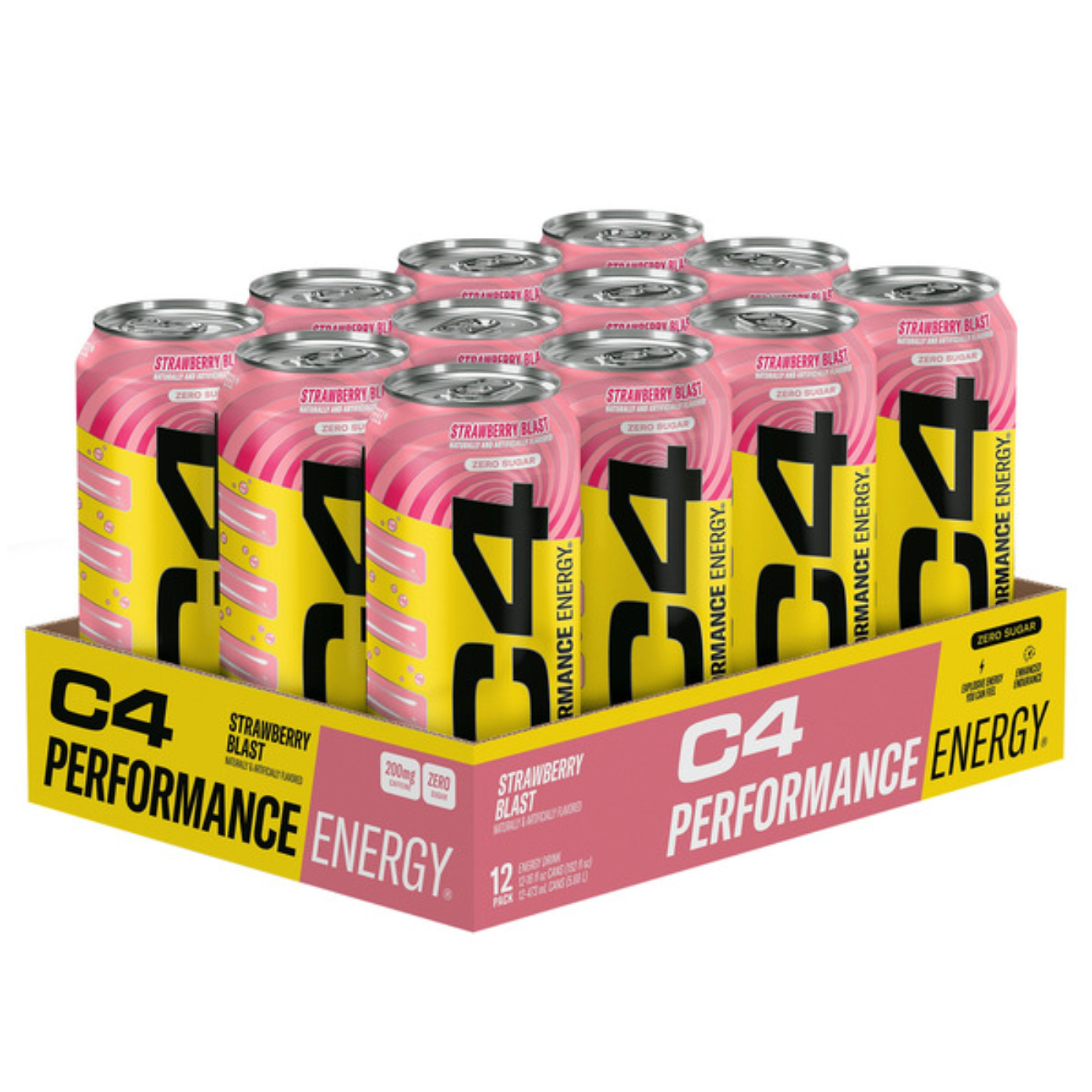 C4 Energy Drink, Strawberry Blast, 16 fl oz, 12-count – Zornits